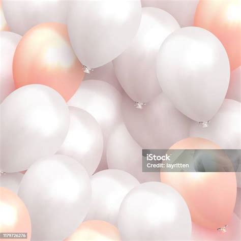풍선 배경 흰색과 분홍색 색상입니다 헬륨 발룬으로 파티 배너를 축하하십시오 생일과 기념일축제 템플릿 포스터장식 사실적인 개체입니다 벡터 3d 요소 개체 그룹에 대한 스톡