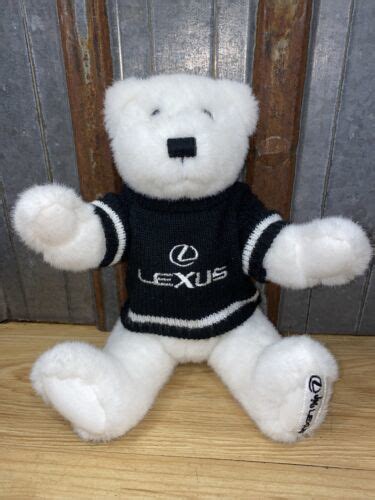 Vintage Lexus Logo White Teddy Bear With Black Sweater Soft Toys 13