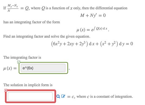 Solved My N If Q Where Q Is A Function Of X Only Then Chegg Com