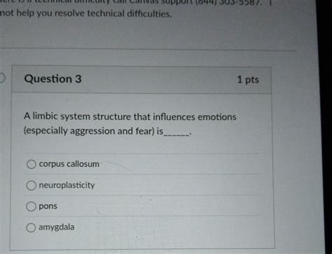 solved question 3a limbic system structure that influences