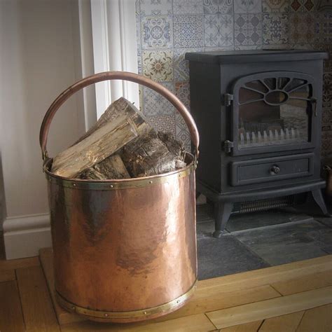 Copper Fireside Log Bin · Hawthornes Antiques