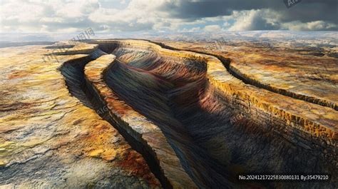 Ai创作图大地脉搏 震憾地裂 地陷立体画 水蚀地形 大地动脉 戈壁冲积扇 曲折干河 水蚀地形地貌 地球脉络 大地韵律 沟壑褶皱带 3d峡谷 褶皱地貌 地壳褶皱 溶蚀地形 昵图网