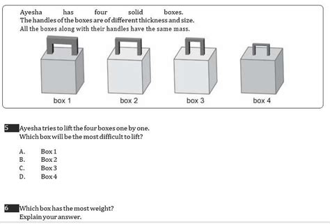 ayesha has four solid boxes the handles of the boxes are of diﬀerent