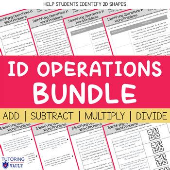 Identifying Operations In Word Problems Bundle Mysite
