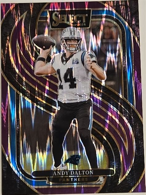 2024 Panini Select Premier Level Andy Dalton 106 Purple Shock Prizm