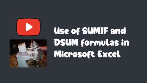 Using Sumif And Dsum Formulas In Excel Penggunaan Rumus Sumif Dan Dsum Pada Excel Youtube