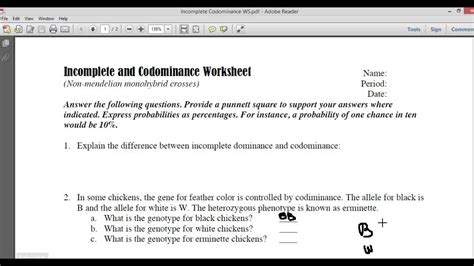 Codominance Problems Worksheets