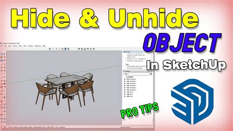 How To Hide And Unhide In Sketchup Hide And Unhide Object In Sketchup Tips Hide The Model