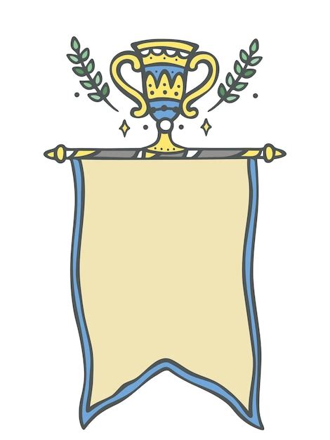 사랑스러운 중세 동화 왕국의 왕실 종이 스크롤 종이 배경 포스터 템플릿 프리미엄 벡터