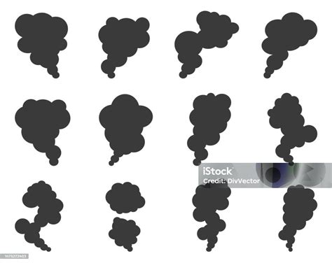 Ilustrasi Vektor Awan Asap Kartun Ilustrasi Stok Unduh Gambar