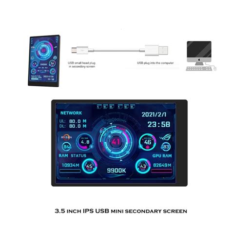 Jual Egrow Hlfec Second Screen Monitor Sensor Cpu Gpu Hdd Panel Ips 3 5