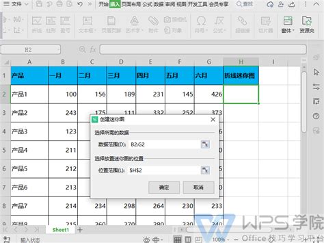 表格如何插入 折线迷你图