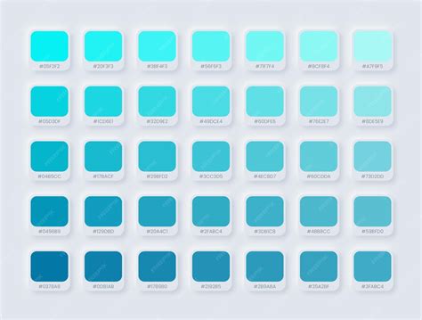 Premium Vector Modern Cyan Color Different Bright Shade Set For Ui Ux