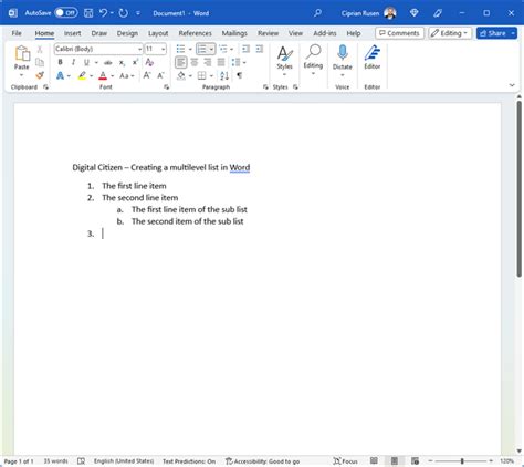 How To Create And Format Lists In Word Digital Citizen