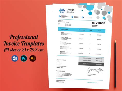 MS Word Invoice Template Excel Invoice Template Photoshop Invoice Template Invoice Template