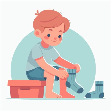 Vector Of People Putting On Socks Premium Ai Generated Vector