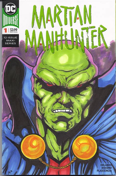 Martian Manhunter In Ronald Shepherds Dc Sketch Covers Comic Art
