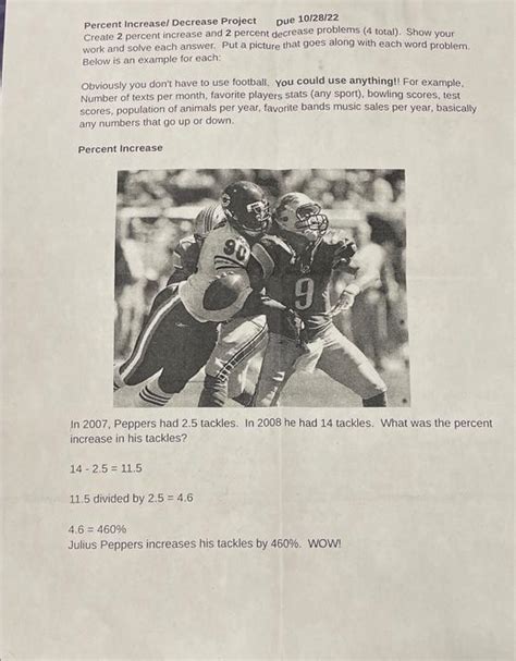 Solved Percent Increase Decrease Project Due 102822