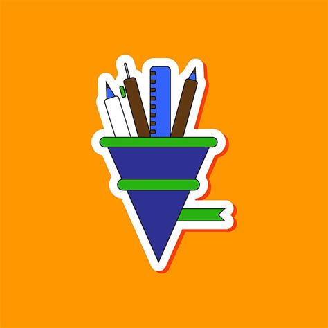 세련 된 배경 연필 펜 벡터에 종이 스티커 Eps Ai Uidownload