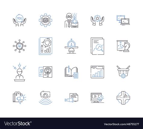 Strategy And Idea Outline Icons Collection Vector Image