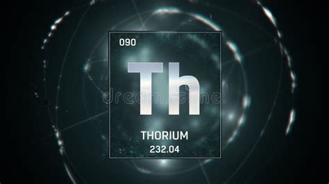 Thorium As Element 90 Of The Periodic Table 3d Illustration On Blue