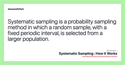 Systematic Sampling How It Works AwesomeFinTech Blog