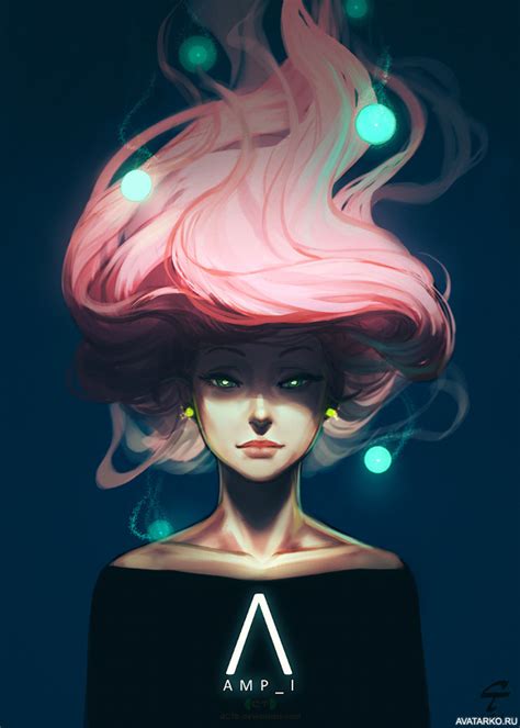 Красивая девушка с парящими розовыми волосами — Рисунки на аву