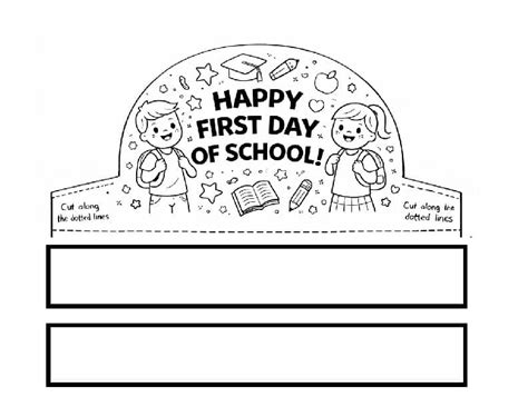 First Day Of School Hat Template Happy First Day Of School Crown Craft