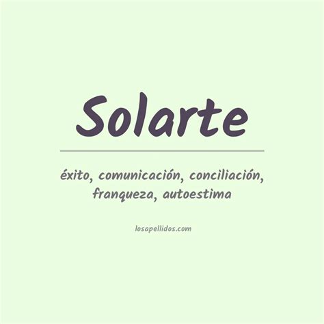 Significado Del Apellido Solarte