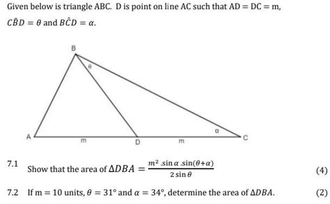 Solved Given Below Is Triangle ABC D Is Point On Line AC Chegg
