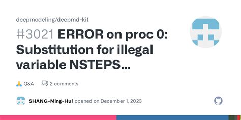 Error On Proc 0 Substitution For Illegal Variable Nsteps Inputcpp