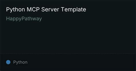 Python Mcp Server Template Glama