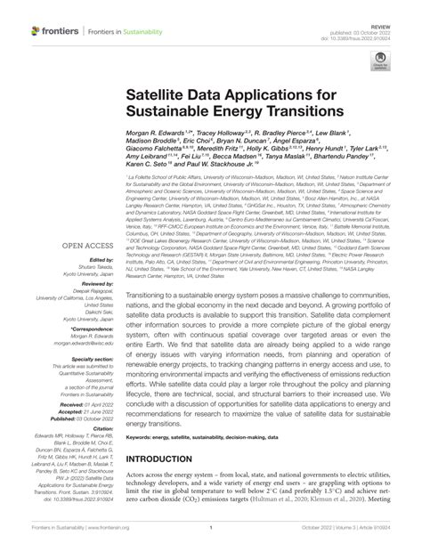Pdf Satellite Data Applications For Sustainable Energy Transitions