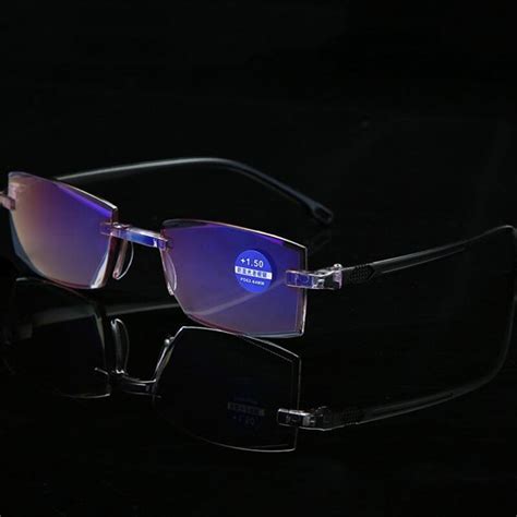 Ultralight Rimless Reading Glasses Men Anti Blue L Vicedeal