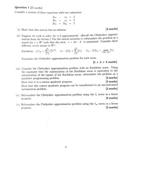 Normed Spaces Chebyshev Approximation And Linear Programming Mathematics Stack Exchange