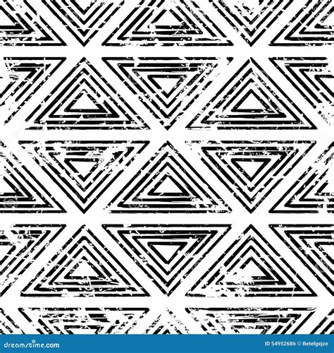 Hand Drawn Vector Line Triangle Ornament Grunge Seamless Pattern Stock Vector Illustration Of