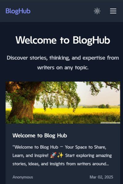 Bloghub Website React Tailwind Tailwindcss Supabase Postgresql