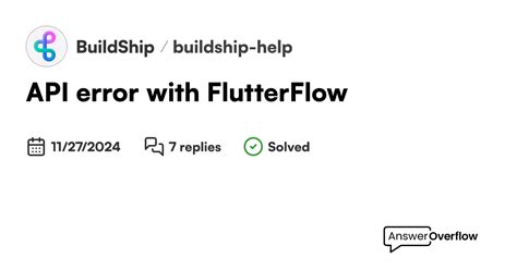 Api Error With Flutterflow Buildship