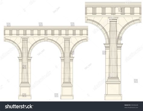 Set Architecture Detail Vector Classic Column Stock Vector Royalty