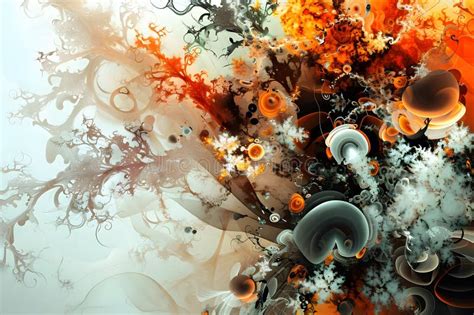Abstract Art Exploring Organic Forms In Fractal Design Featuring