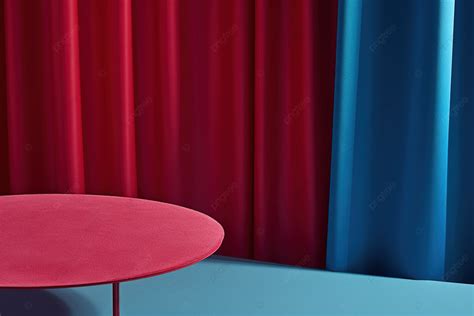 파란색 커튼에 빨간색 테이블 그림자 뉴트로 디저트 배경 일러스트 및 사진 무료 다운로드 Pngtree
