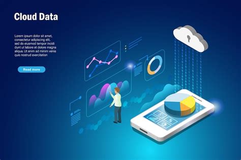 Premium Vector Cloud Computing Data Storage Businessman Analysing Graph Chart From Online