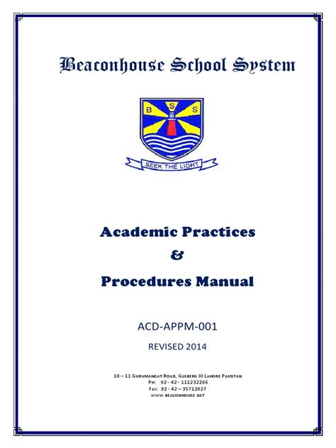 Academic Practices Procedures Manual Pdf Curriculum Teachers