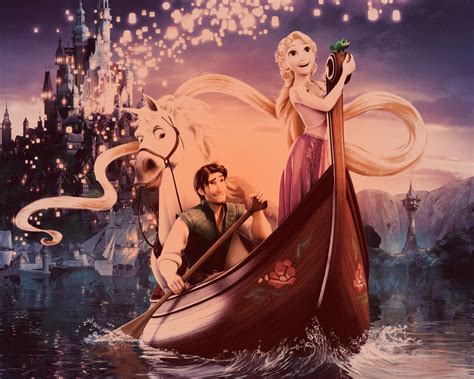 Скачать обои «Рапунцель и Флин на лодке 2560х2048 для рабочего стола с фильтром Toaster