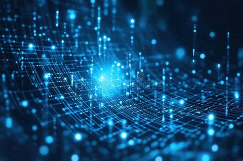 Digital Data Visualization In Blue Tones Illustrating Network Connectivity And Technology Stock