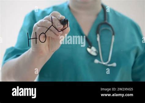 Chemical Formula Of Paracetamol We Draw A Marker Stock Video Footage