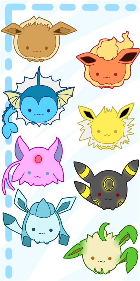 Chibi Eevees Cute Pokemon Pictures Pokemon Eeveelutions Cute Pokemon