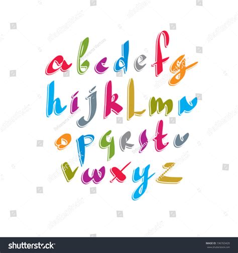 Script Handwritten Font Vector Vector Alphabet Stock Vector Royalty Free 196763420 Shutterstock