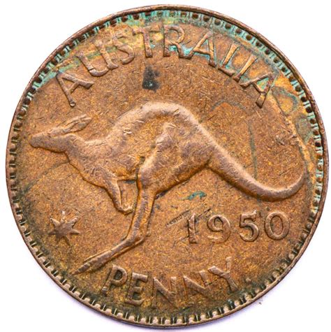 Lot Australian 1950 Upset Die Error Penny 2oclock Rotation