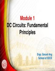 2 Module 1 DC Circuits Pdf Module 1 DC Circuits Fundamental Principles Engr Gerard Ang
